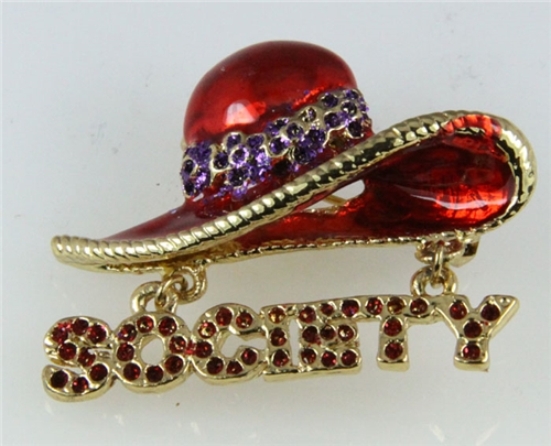 6030017 Ladies Red Hat Society Club Pin Brooche Clothes Clothing Redhat ...
